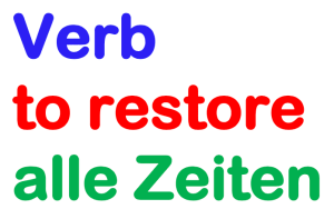 Englisch Verb to restore konjugieren